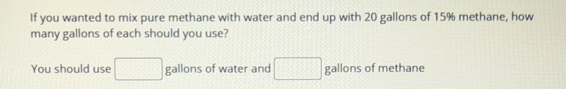 Solved If you wanted to mix pure methane with water and end | Chegg.com
