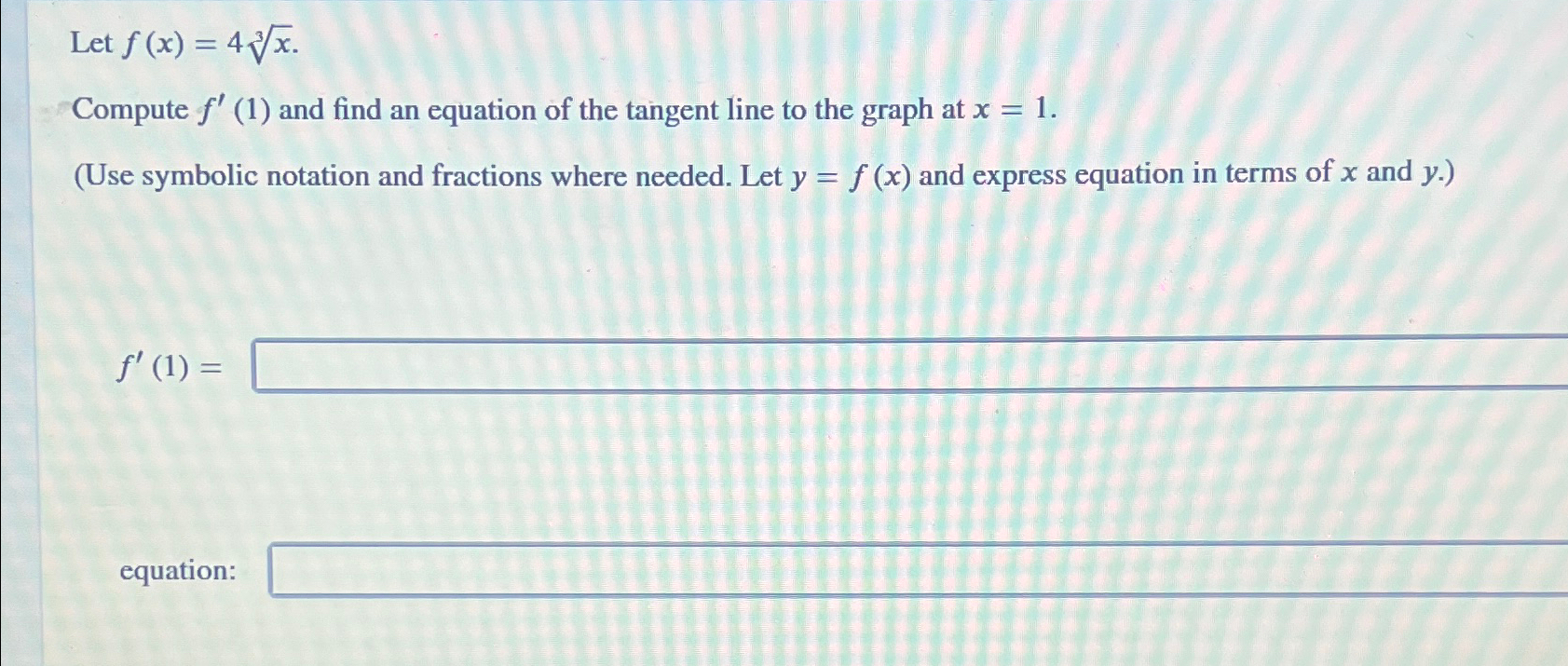 Solved Let F x 4x3Compute F 1 and Find An Equation Of Chegg