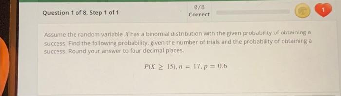 Solved Question 1 of 8, Step 1 of 1 0/8 Correct Assume the | Chegg.com