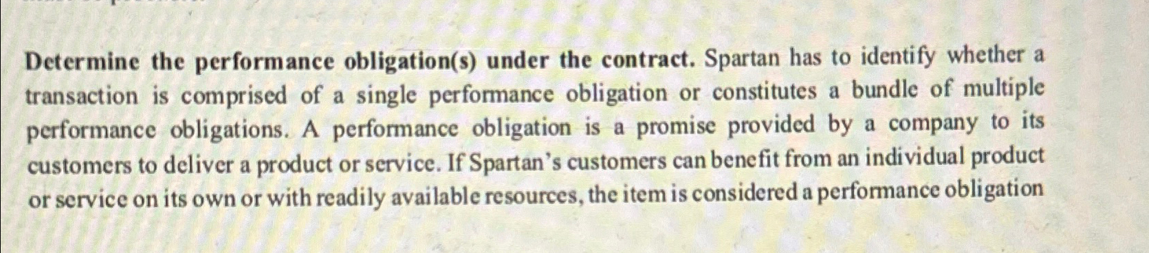 Determine the performance obligation(s) ﻿under the | Chegg.com