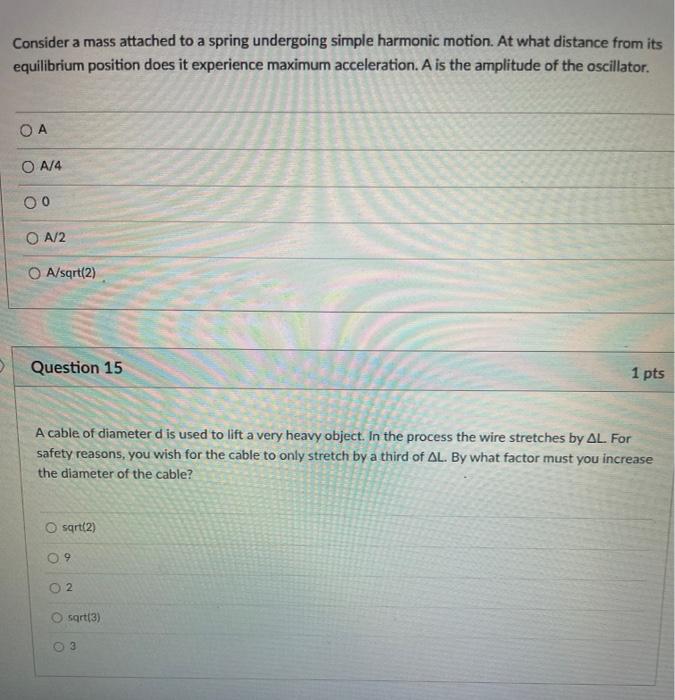 Solved Consider a mass attached to a spring undergoing | Chegg.com