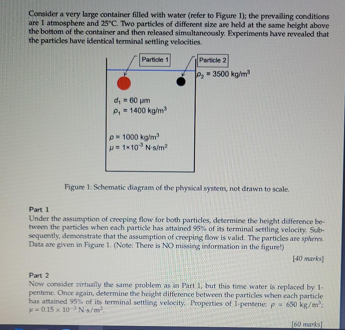 Solved Consider a very large container filled with water | Chegg.com