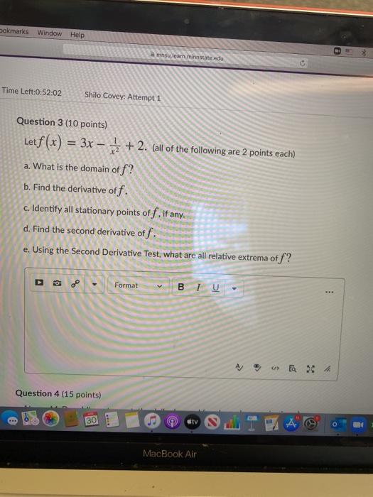 Solved bokmarks Window Help mih learn minnstabeedia Time | Chegg.com