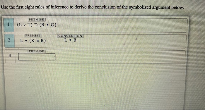 Solved Use the first eight rules of inference to derive the | Chegg.com