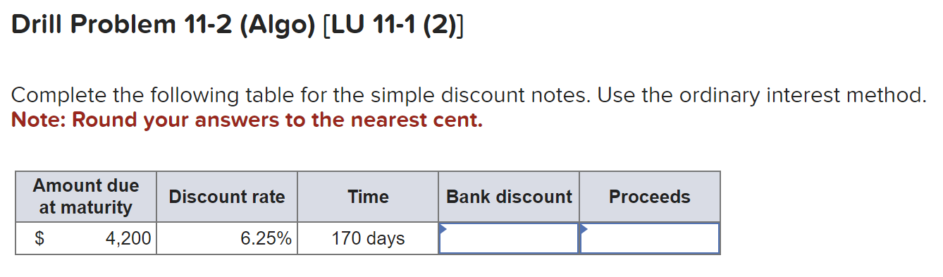 Solved Drill Problem 11-2 (Algo) [LU 11-1 (2)] ﻿Complete the | Chegg.com