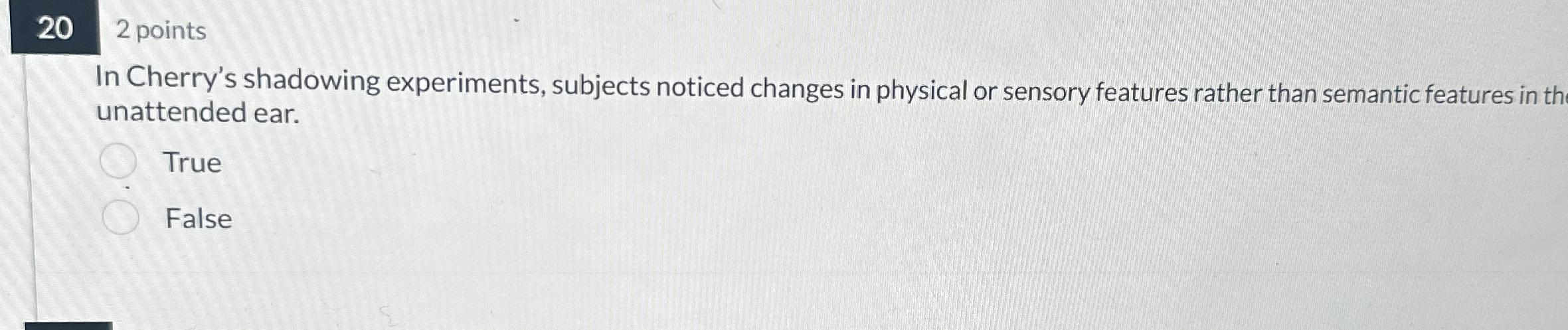 Solved 20 2 ﻿pointsIn Cherry's shadowing experiments, | Chegg.com