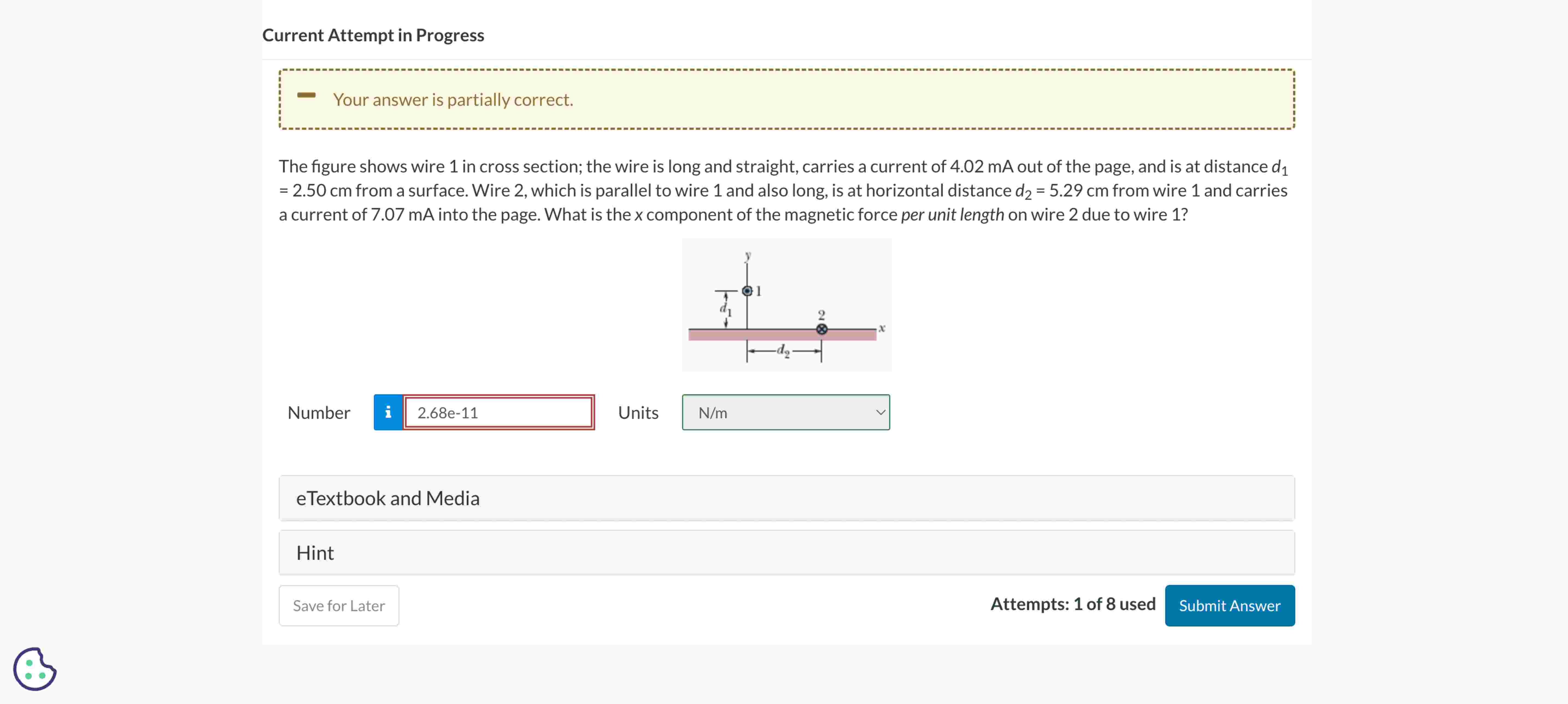 Solved Current Attempt in Progress Your answer is partially | Chegg.com