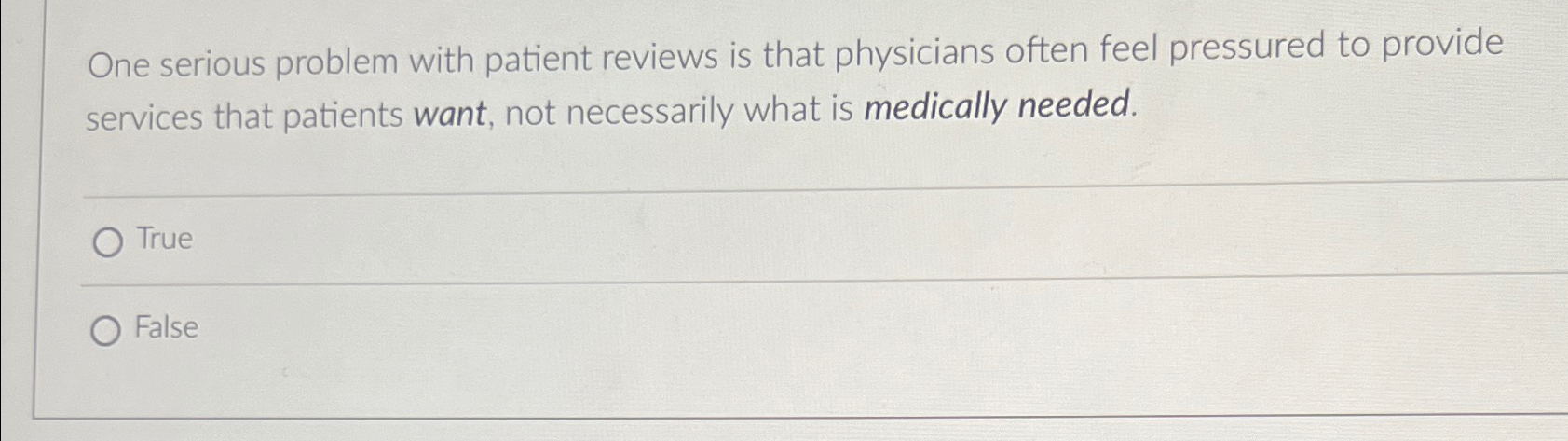 Solved One serious problem with patient reviews is that | Chegg.com