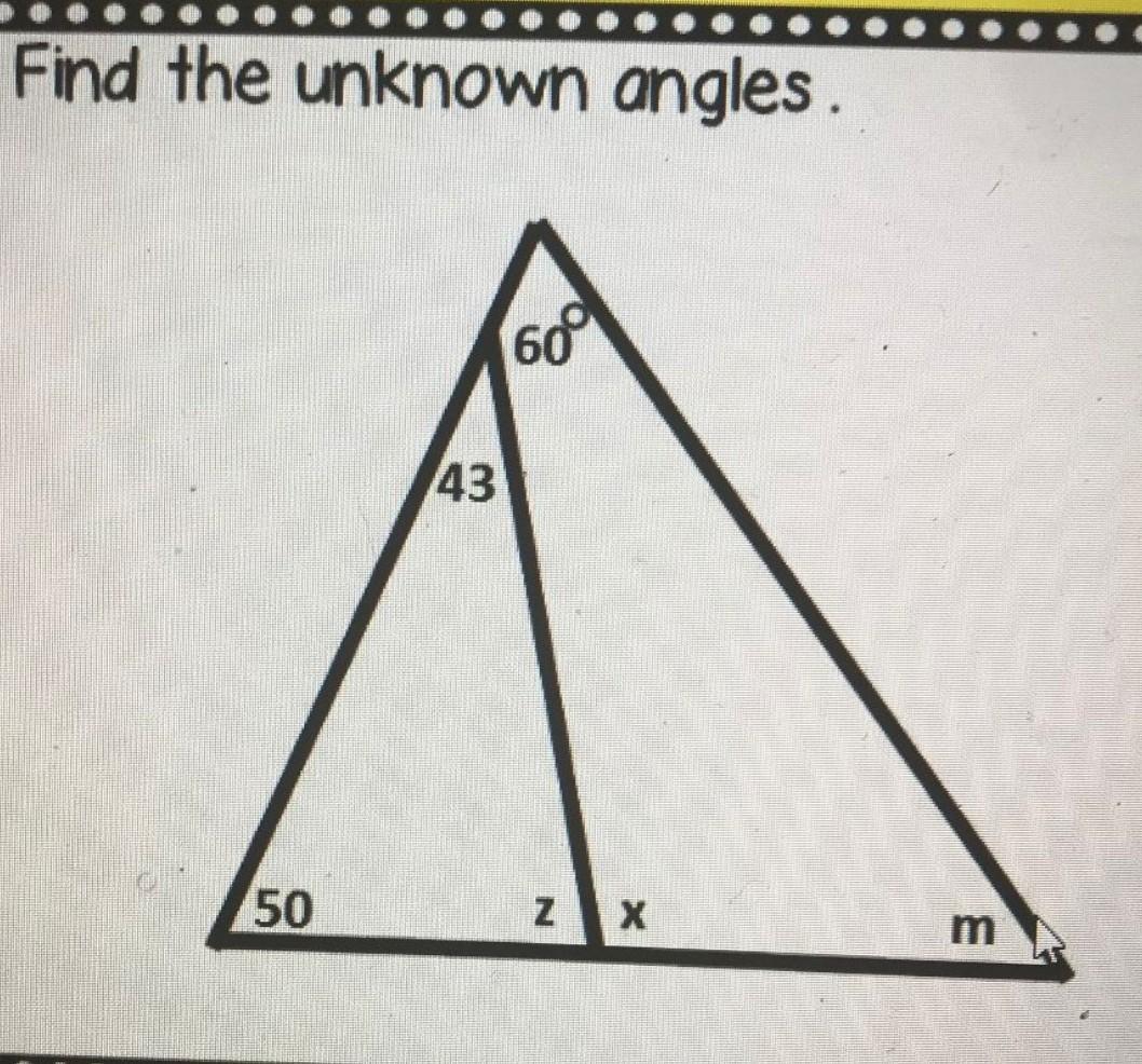 Solved Find the unknown angles. | Chegg.com
