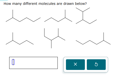 How many different molecules are drawn below? Convert | Chegg.com