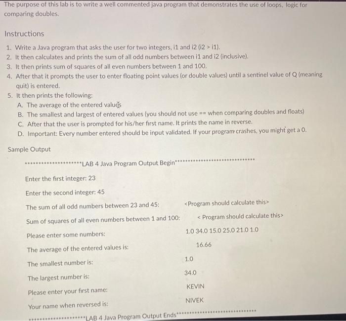 Solved The purpose of this lab is to write a well commented | Chegg.com