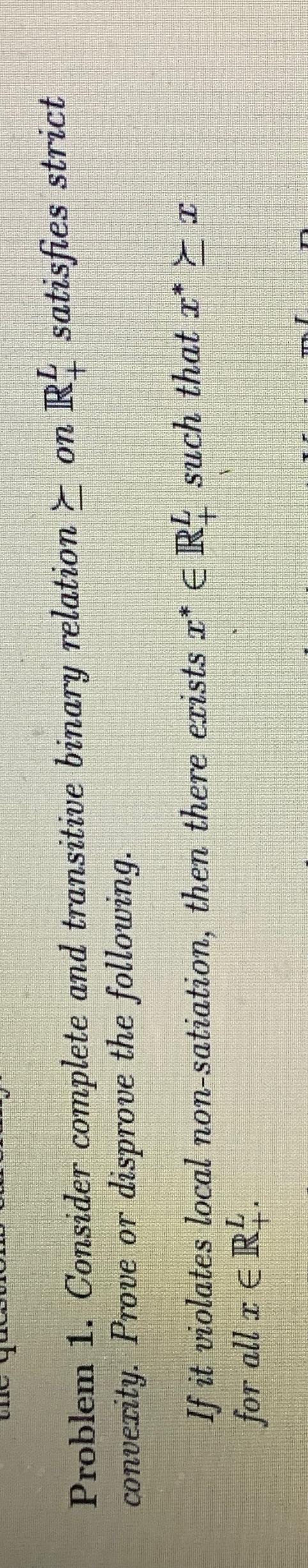Solved Problem 1. ﻿Consider complete and transitive binary | Chegg.com