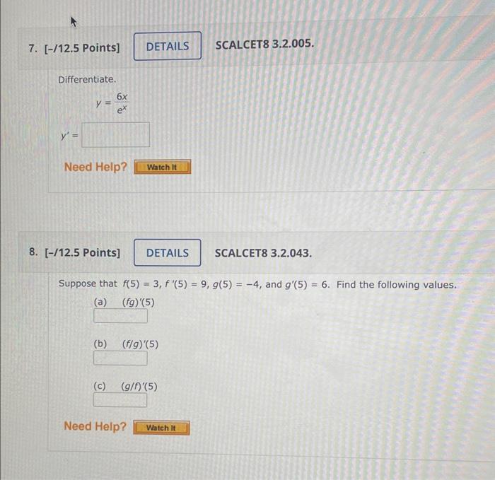 Solved 2. [-/12.s Points ] Differentiate. y=4−x2x3 y′= 3. | Chegg.com