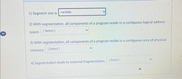 1) Segment size is 2) With segmentation, all | Chegg.com