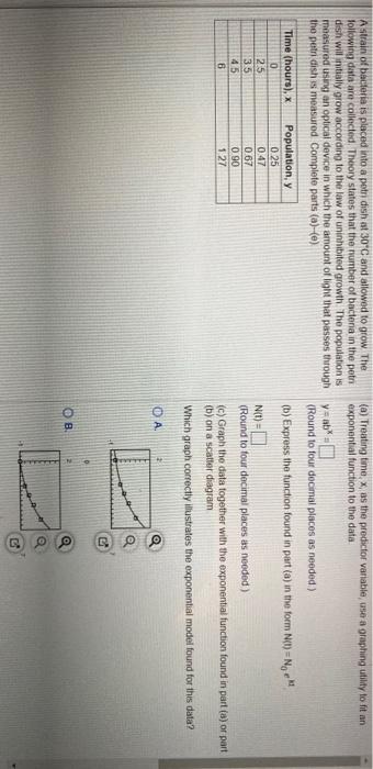 Solved (a) Treating time, as the predictor variable, use a | Chegg.com