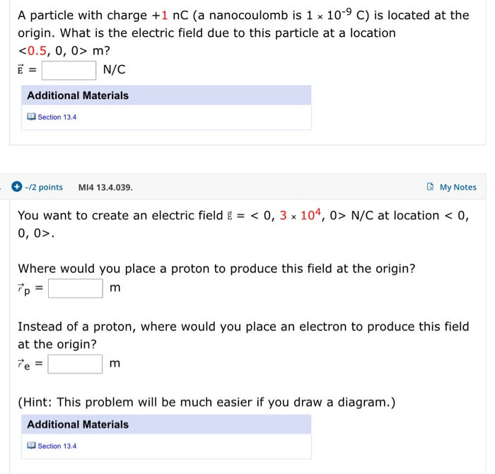 Solved A particle with charge +1 nC (a nanocoulomb is 1 x | Chegg.com