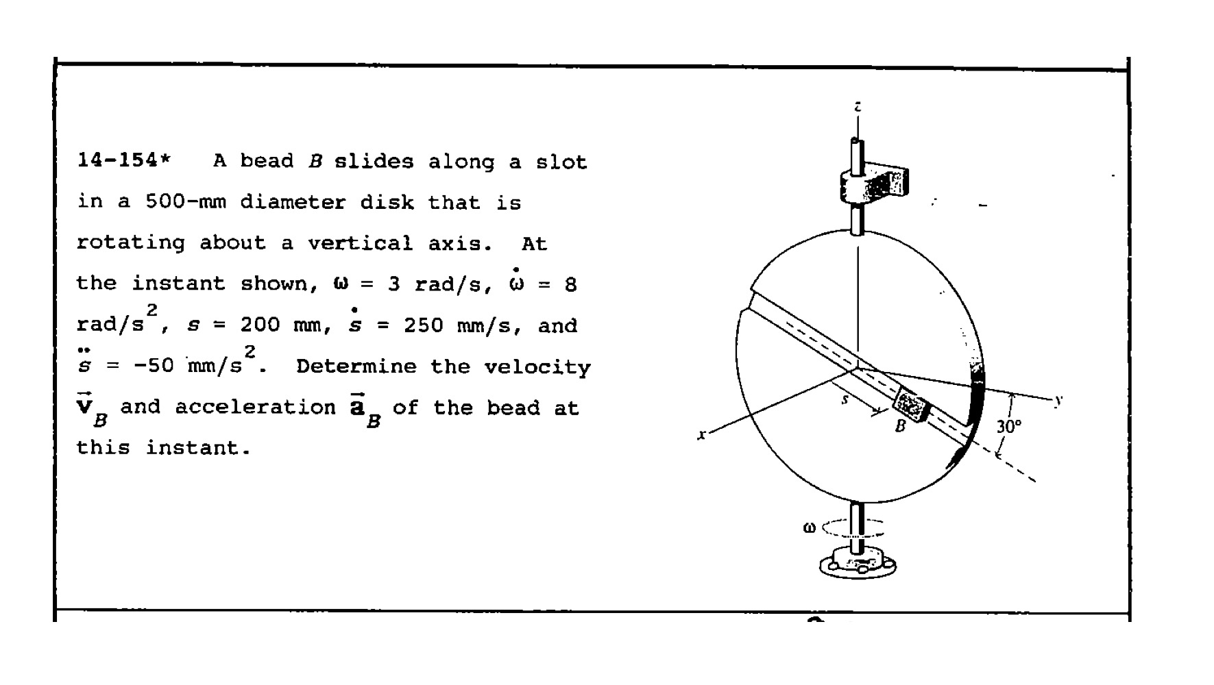 Solved 14-154* ﻿A bead B slides along a slotin a 500-mm | Chegg.com