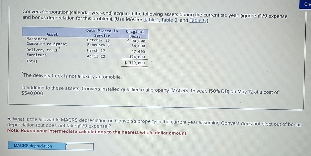 Solved Convers Corporation (calendar year-end) ﻿acquired the | Chegg.com
