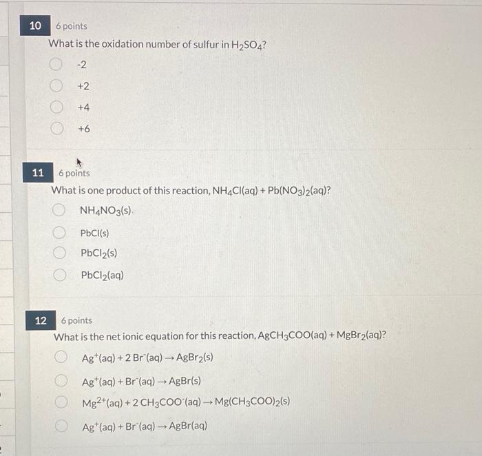 Solved What is the oxidation number of sulfur in H2SO4 ? −2 | Chegg.com