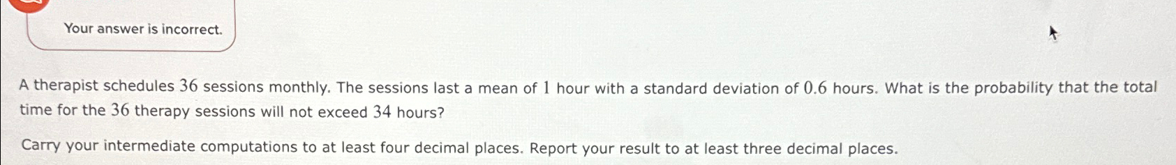 Solved A therapist schedules 36 ﻿sessions monthly. The | Chegg.com
