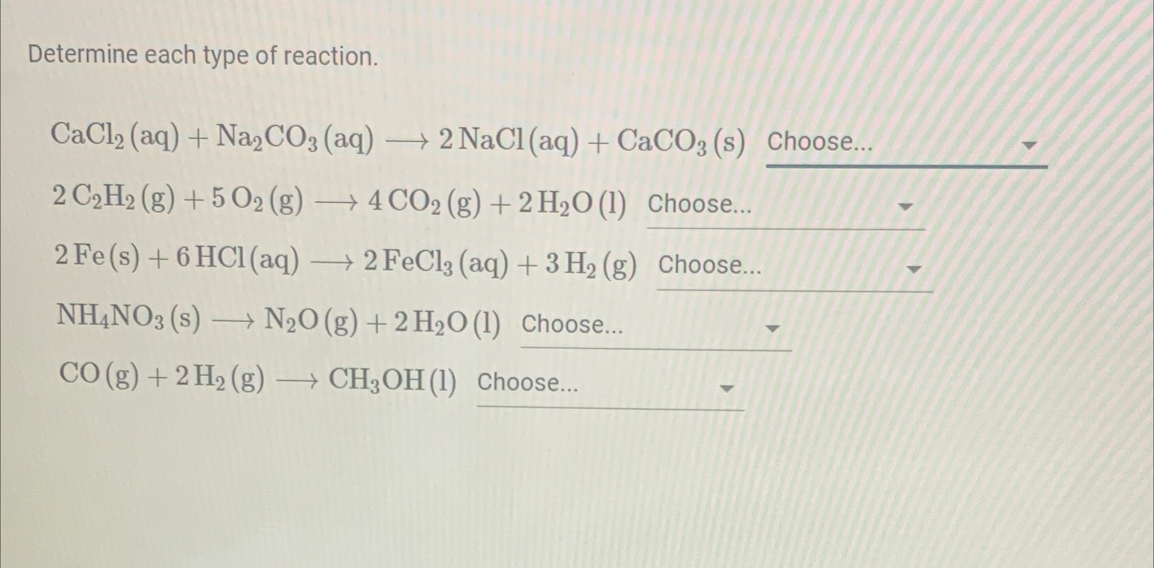 Solved Determine each type of | Chegg.com