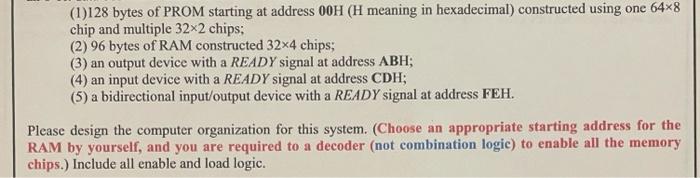Solved Design a computer system with an 8-bit address bus, | Chegg.com