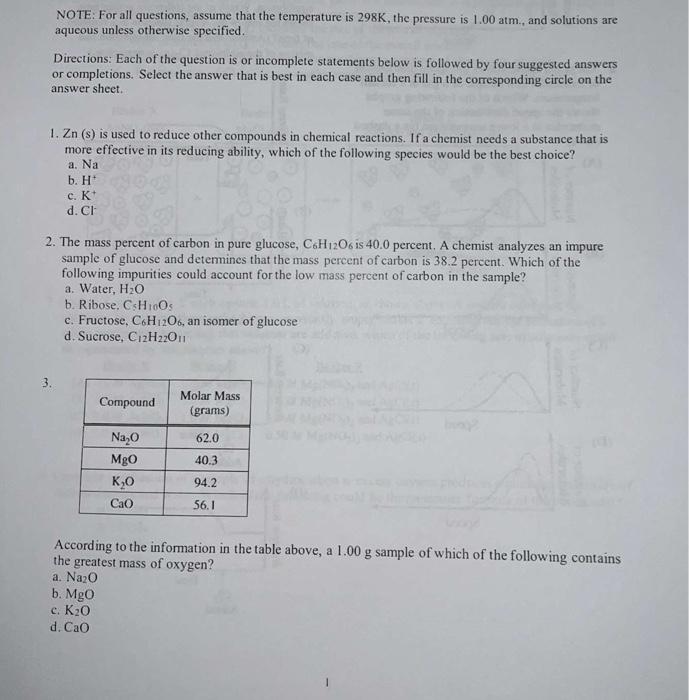 Solved Please answer all questions! (most are multiple | Chegg.com