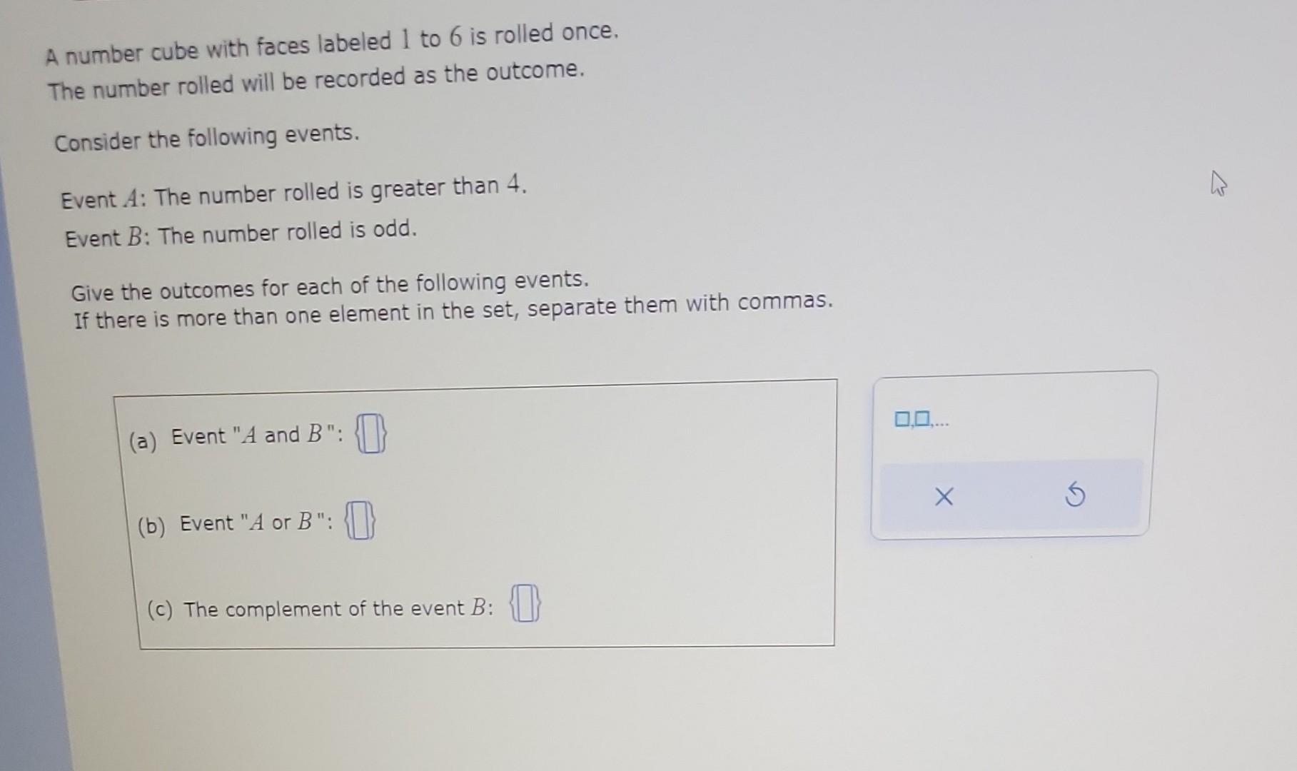 Solved A number cube with faces labeled 1 to 6 is rolled | Chegg.com