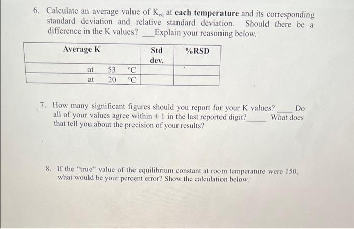 can you please help me calc average value of K | Chegg.com
