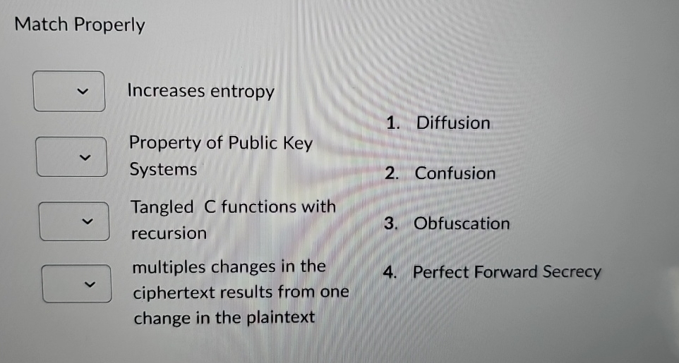 Solved Match Properly ﻿Increases entropy ﻿Property of | Chegg.com