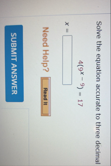 Solved Solve the equation accurate to three | Chegg.com