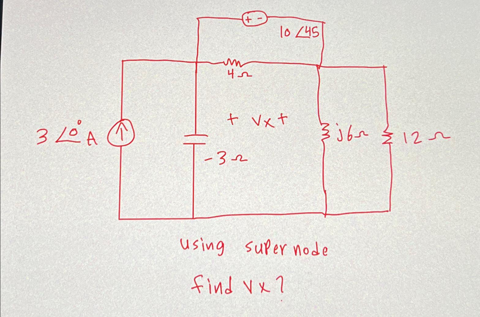 using supernode find Vx? | Chegg.com