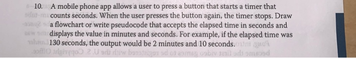 (Solved) : 10 Mobile Phone App Allows User Press Button Starts Timer ... (Solved) : 10 Mobile Phone App Allows User Press Button Starts Timer ...