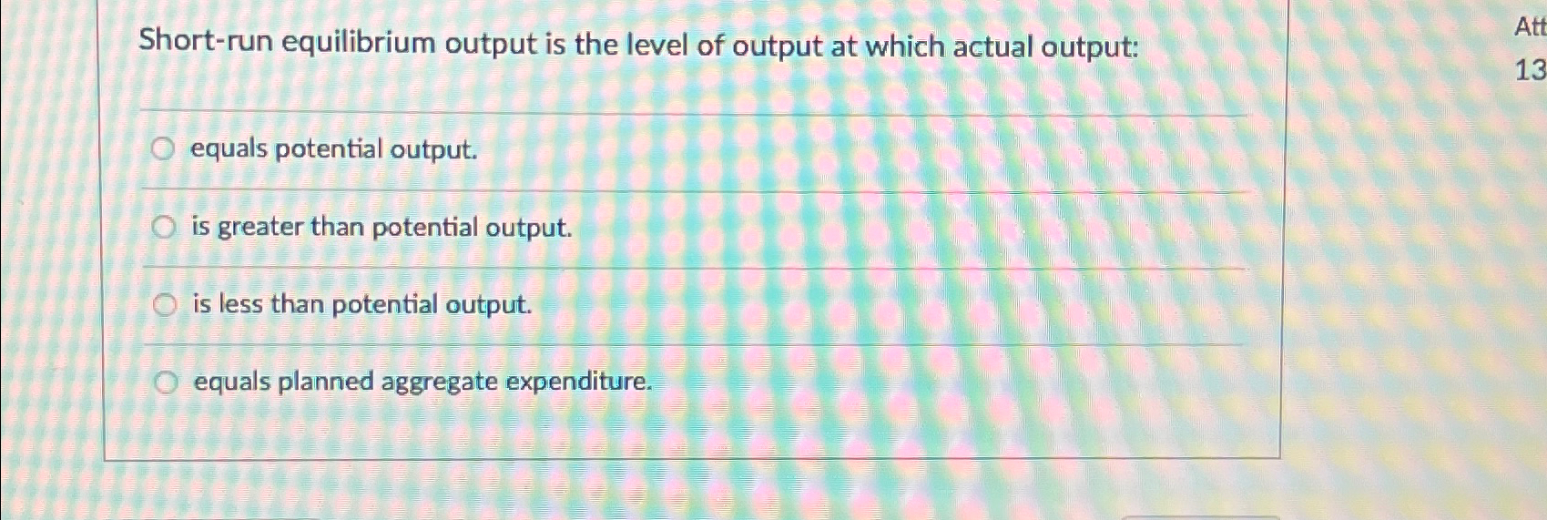 Solved Short-run equilibrium output is the level of output | Chegg.com