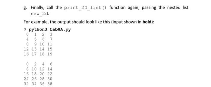 Solved 1. Working with Nested Lists In this lab component | Chegg.com