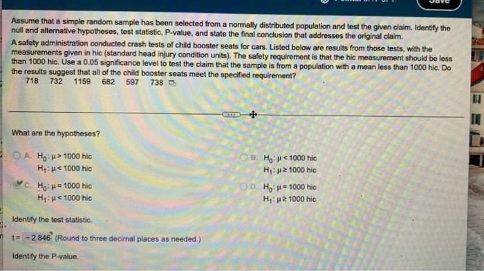Solved Assume that a simple random sample has been selected | Chegg.com