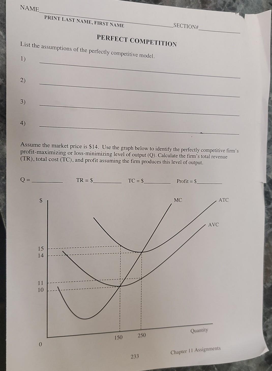 Solved NAME PRINT LAST NAME, FIRST NAME SECTION# PERFECT | Chegg.com