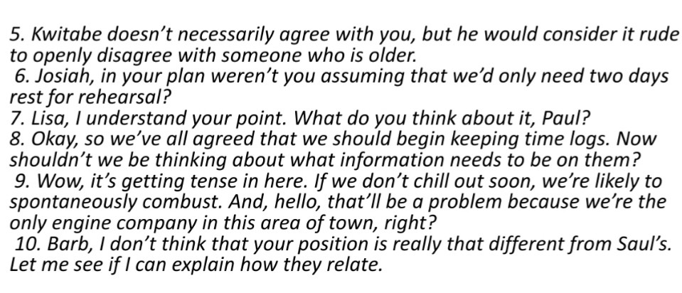 Identifying Roles Match the typical comment to the | Chegg.com