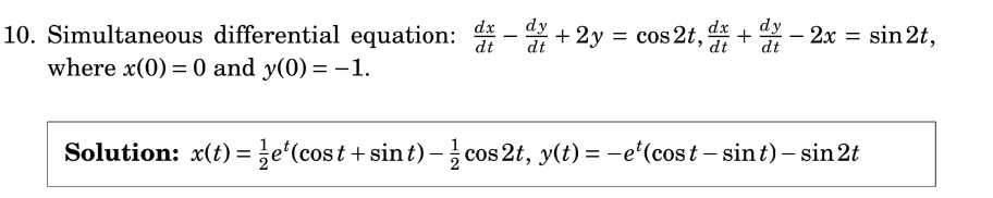 Solved Simultaneous differential equation: | Chegg.com