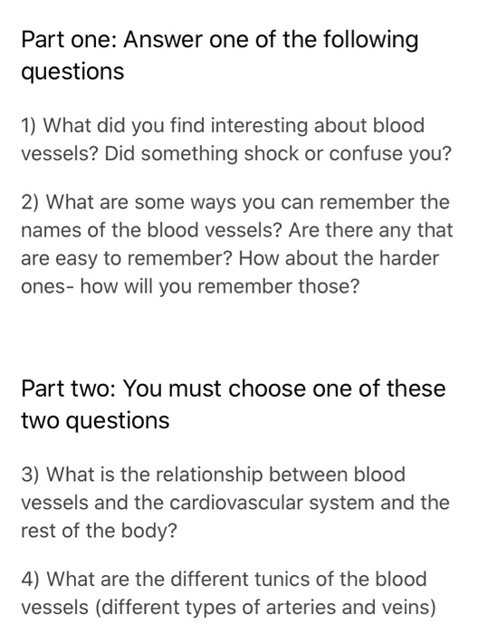 Solved Part one: Answer one of the following questions 1) | Chegg.com