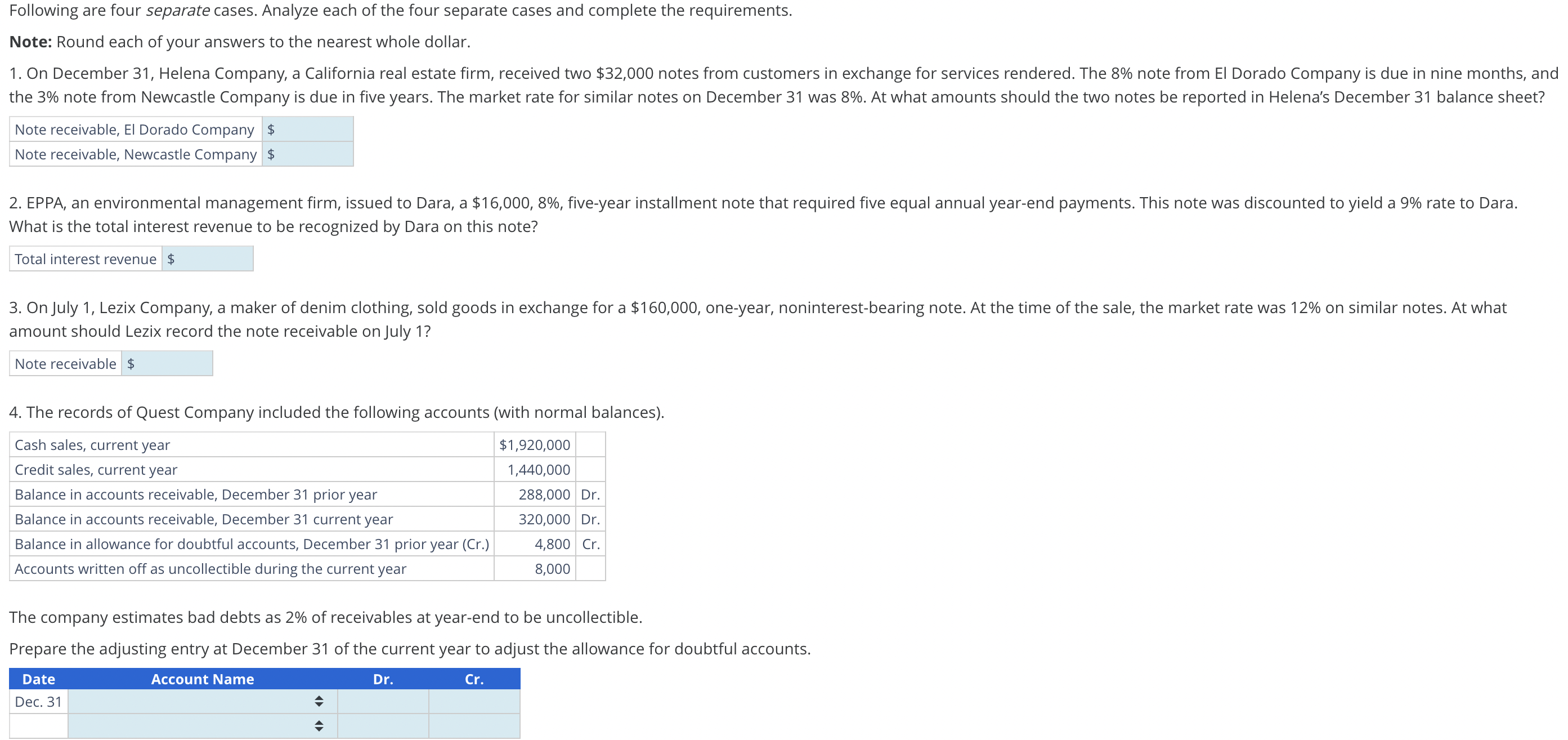Solved Following are four separate cases. Analyze each of | Chegg.com