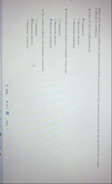 Solved Which of the following variables are categorical and | Chegg.com
