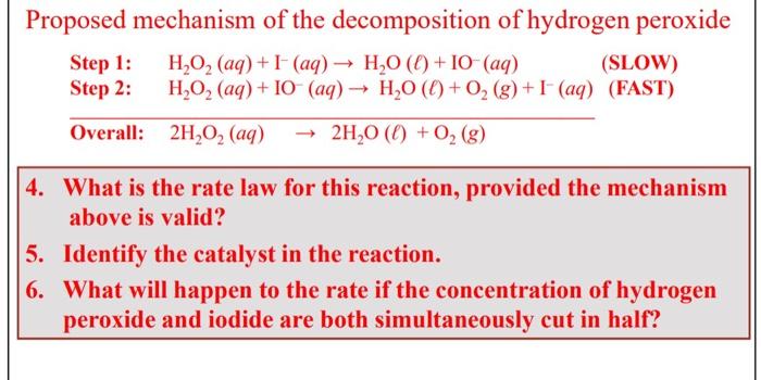 Solved Proposed mechanism of the decomposition of hydrogen | Chegg.com