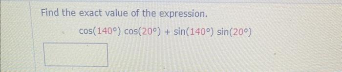 Solved Find the exact value of the expression. | Chegg.com