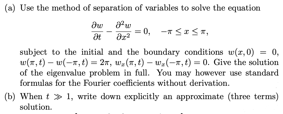 (a) ﻿Use the method of separation of variables to | Chegg.com