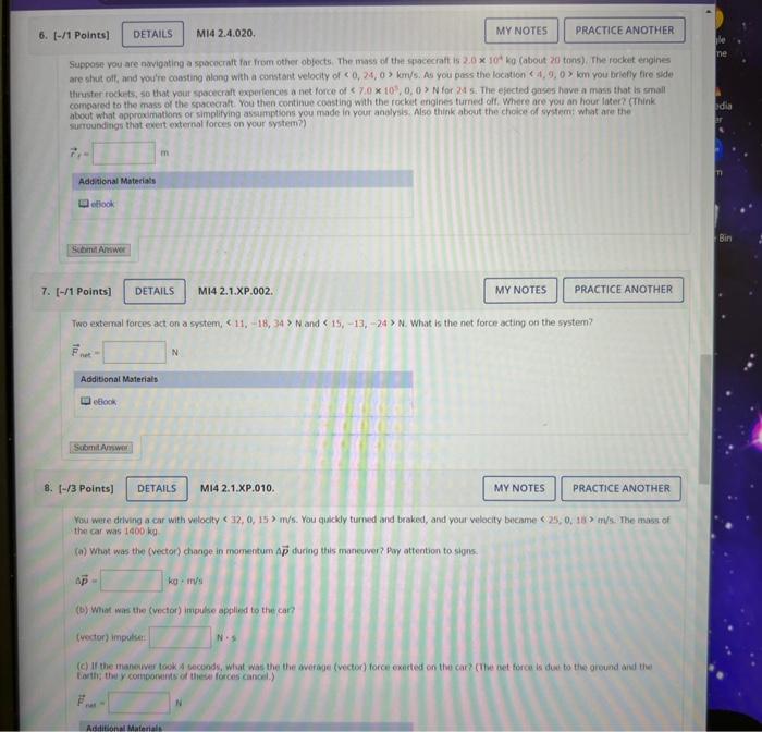 Solved 6. [-/1 Points] Additional Materials Submit Answer | Chegg.com