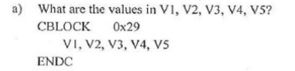 Solved a) What are the values in VI, V2, V3, V4, V5? CBLOCK | Chegg.com