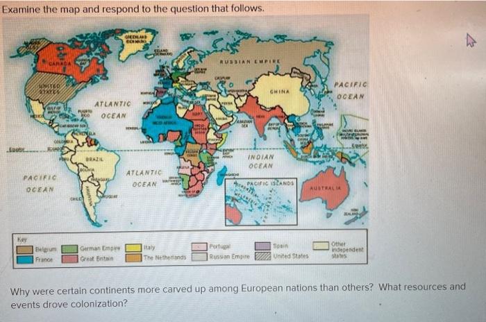 Examine the map and respond to the question that | Chegg.com