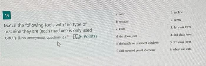 Solved 14 Match the following tools with the type of a. doof | Chegg.com