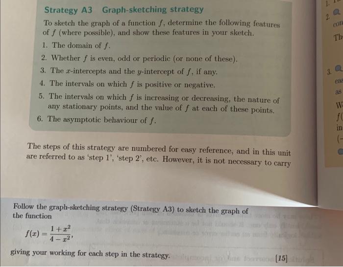 Solved Strategy A3 Graph-sketching strategy To sketch the | Chegg.com